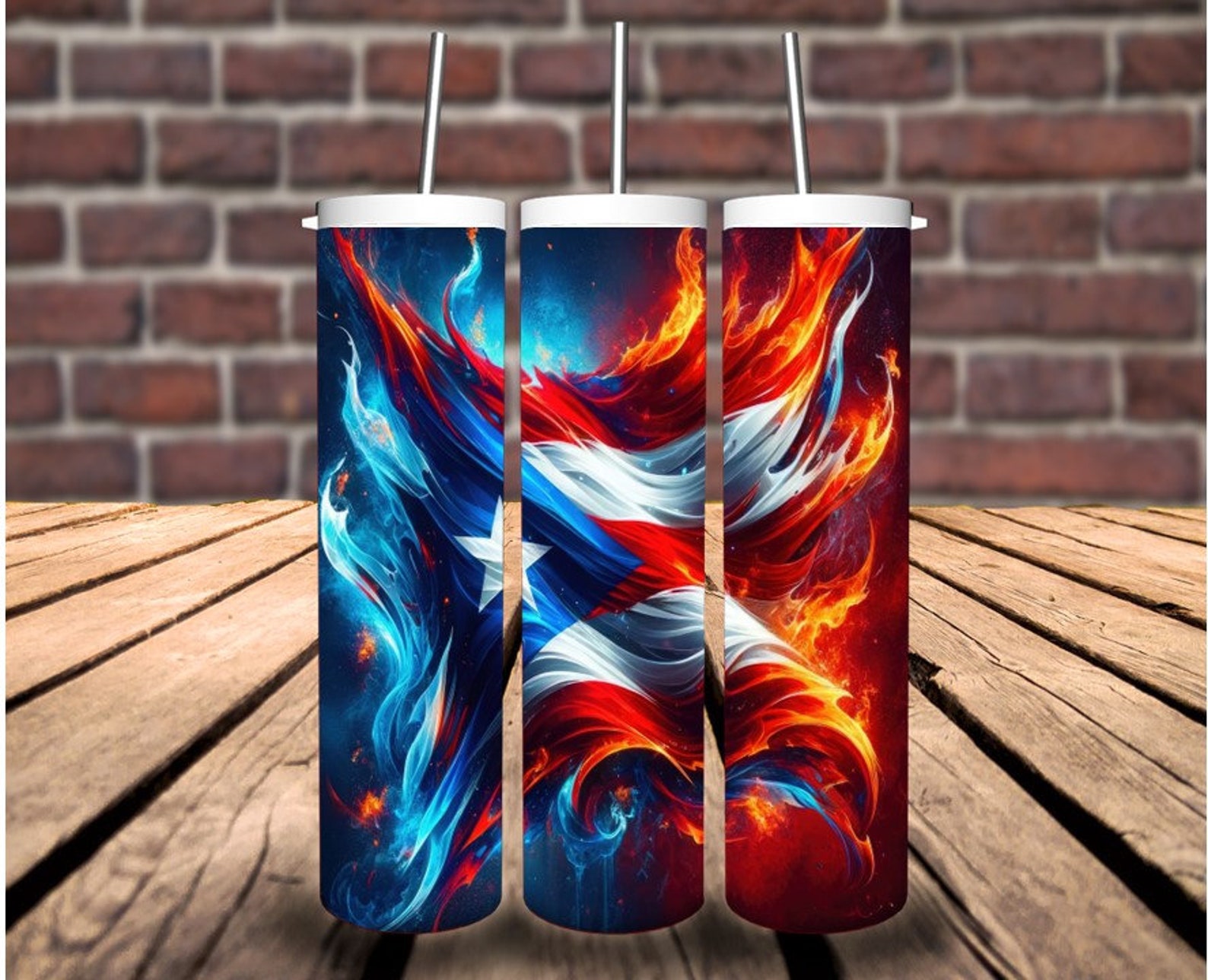 Puerto Rico Flag Water & Fire PNG Digital File - Etsy
