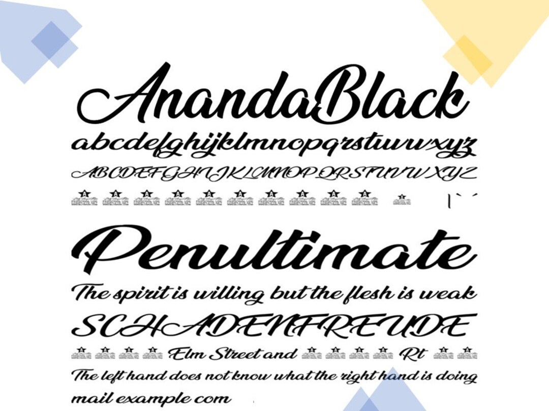 Ananda Black Fonts - Etsy