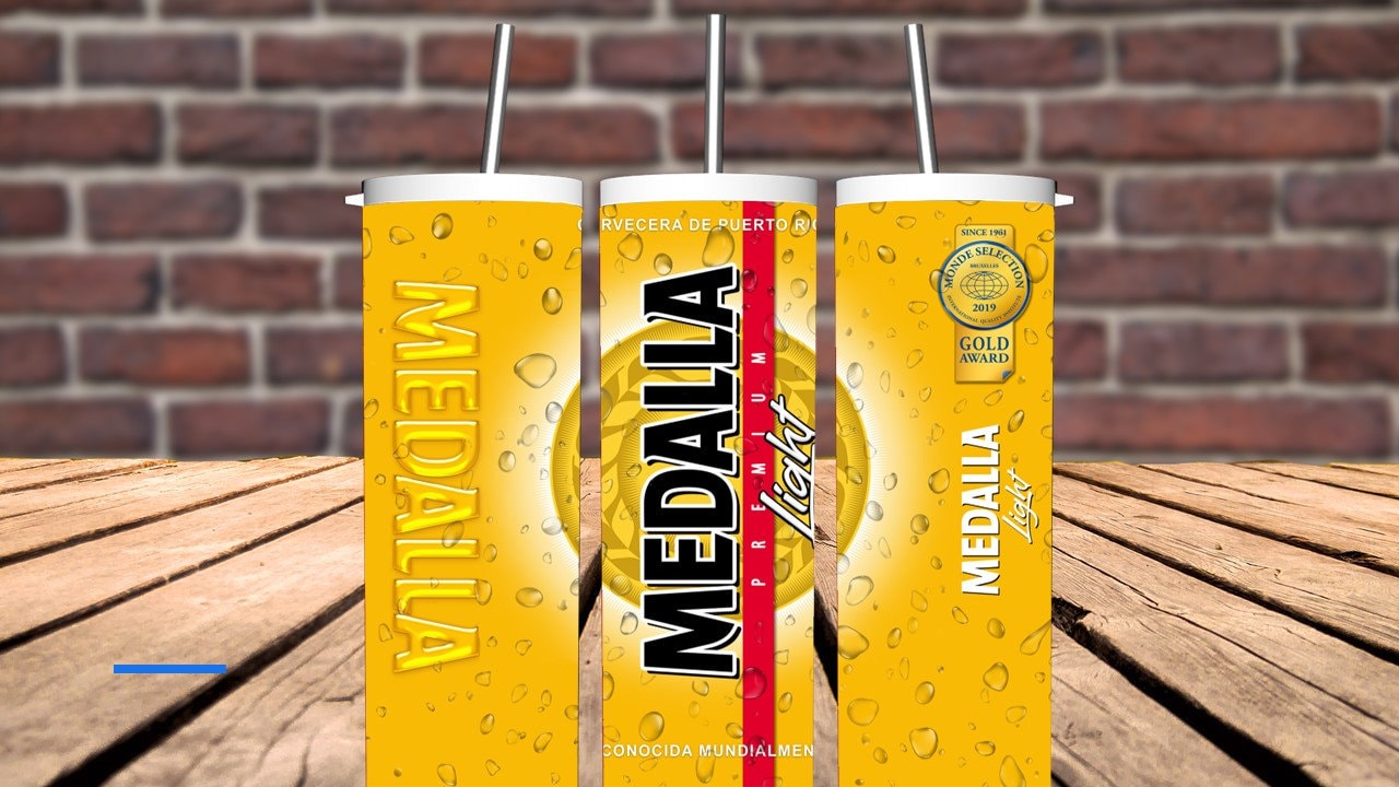 Medalla Light Skinny Tumbler PNG Digital File - Etsy