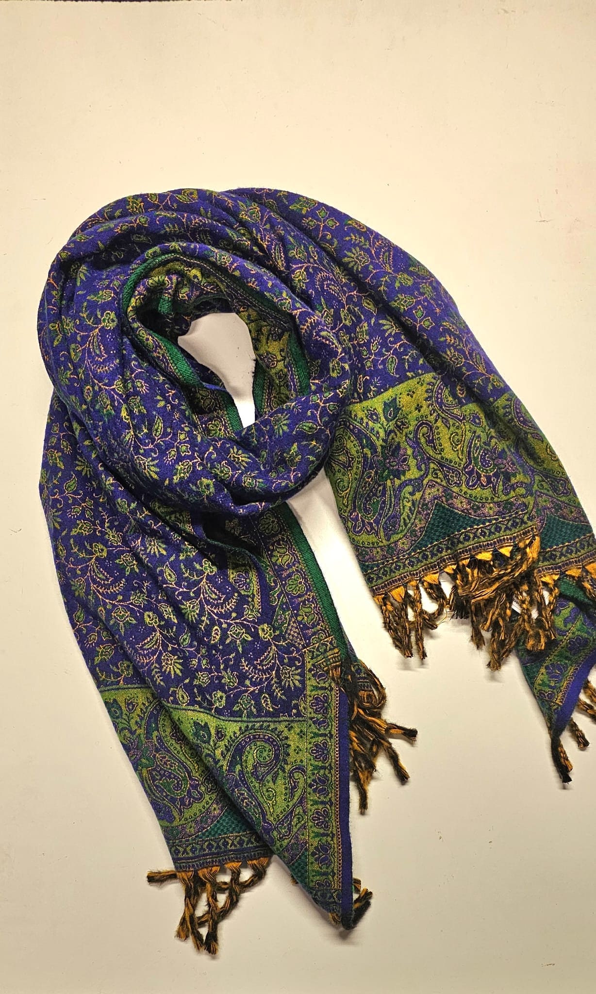 BLUE/GREEN YAK Wool Scarf, Shawl Blanket ,tibetan Spiritual Scarf ,wrap ...