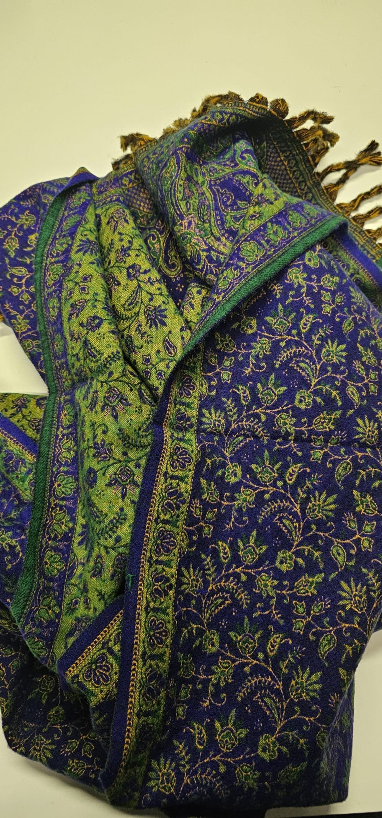 BLUE/GREEN YAK Wool Scarf, Shawl Blanket ,tibetan Spiritual Scarf ,wrap ...