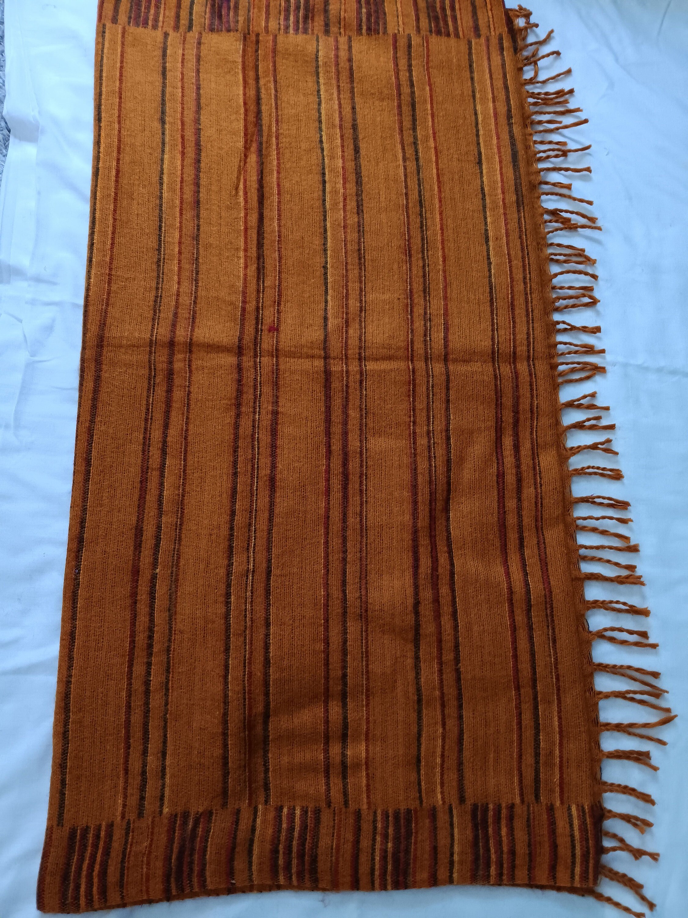 Orange / Black,red, Strips Mix YAK Wool Scarf, Shawl Blanket ,tibetan ...