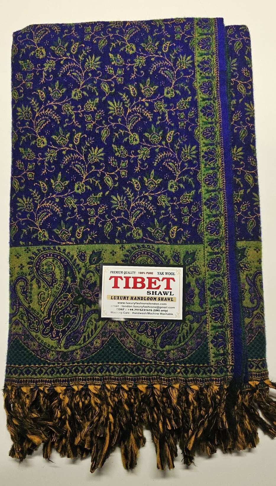 BLUE/GREEN YAK Wool Scarf, Shawl Blanket ,tibetan Spiritual Scarf ,wrap ...