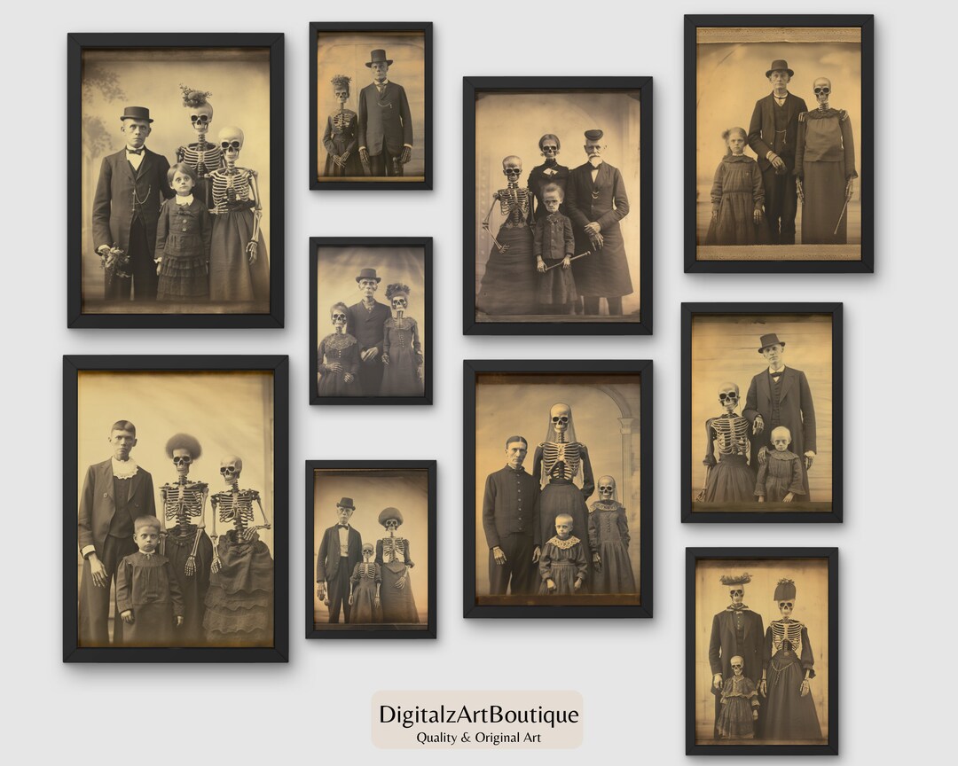10 Skeleton Family Portrait Skeleton Print PNG Skeleton Family Prints ...