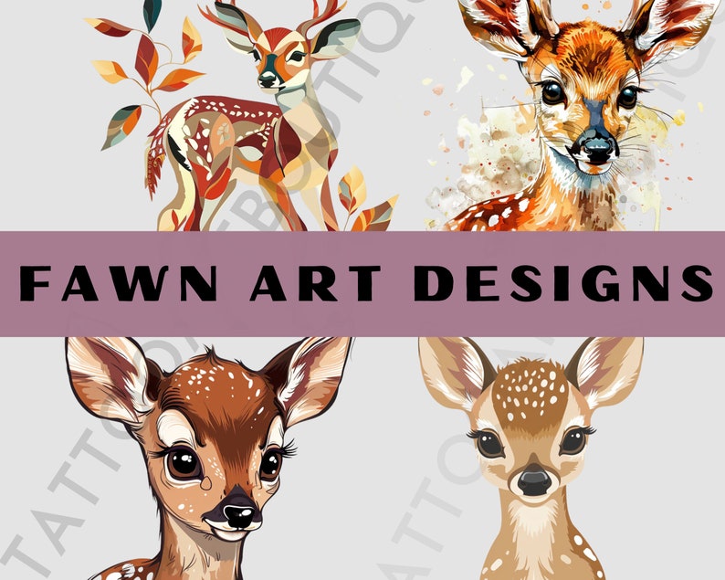 Fawn Art Designs, Digital Instant Download, Art Designs, Vector Images ...