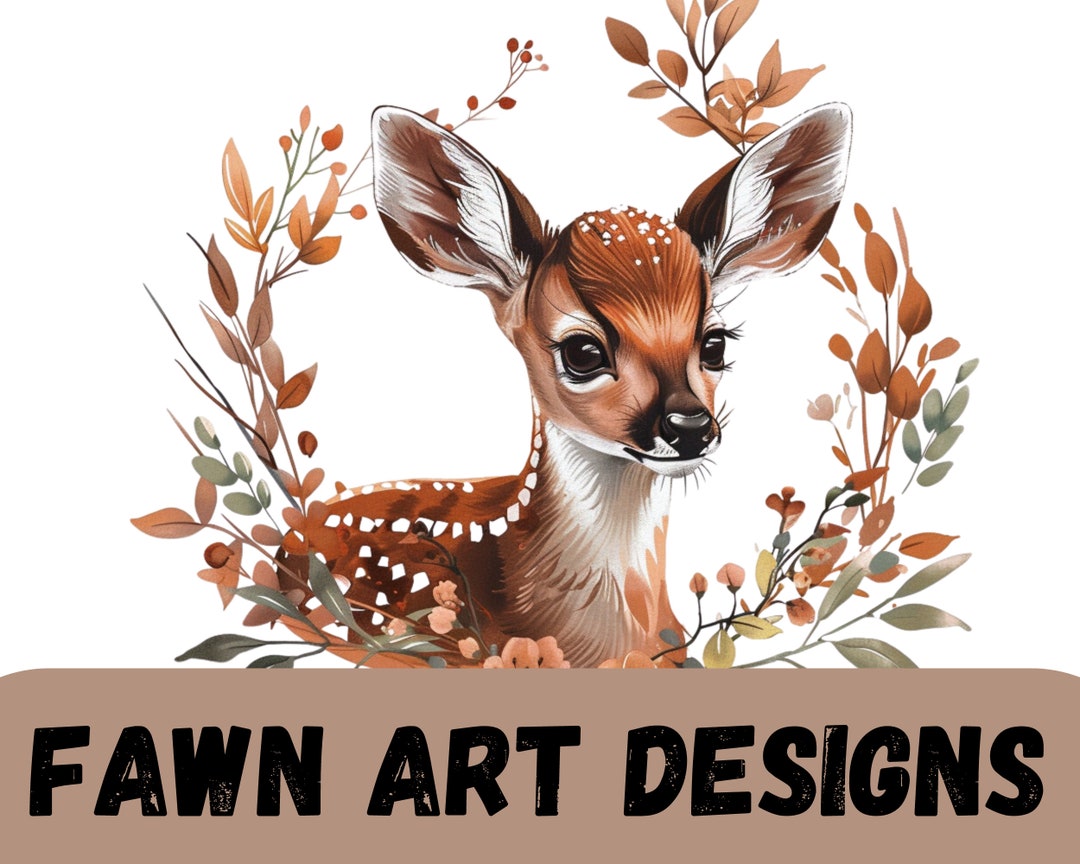 Fawn Art Designs, Digital Instant Download, Art Designs, Vector Images ...