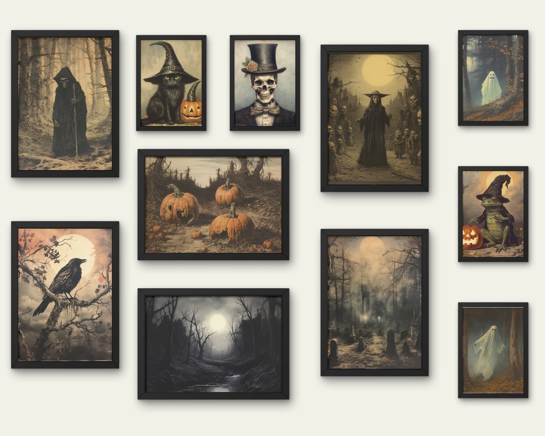 Digital Prints Halloween Gallery Wall Art, Set of 15 Printable Art ...