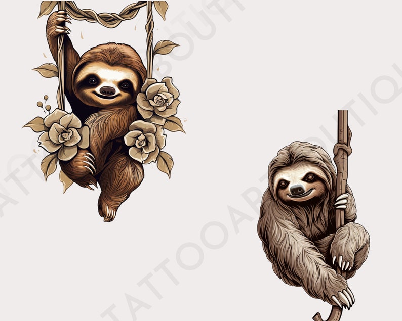 Sloth Art Prints, Tattoo Designs, Tattoo Ideas, Tattoo Flash, Sloth Art ...