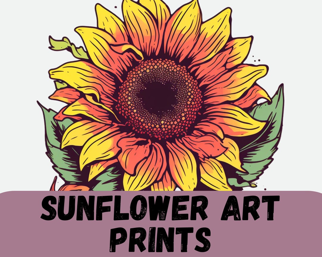Sunflower Art Prints, Sunflower Art PNG, Tattoo Ideas, Tattoo Designs ...