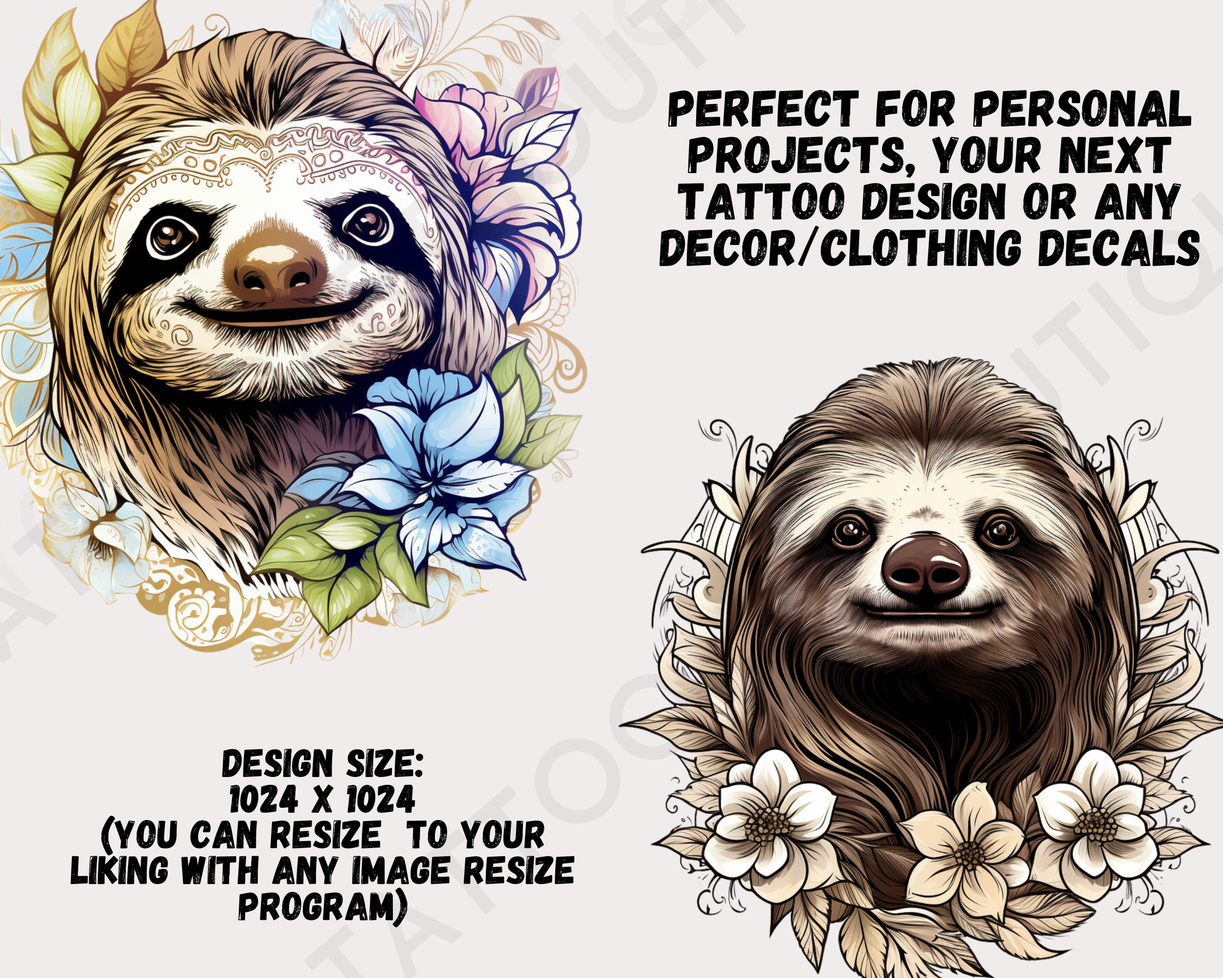 Sloth Art Prints, Tattoo Designs, Tattoo Ideas, Tattoo Flash, Sloth Art ...