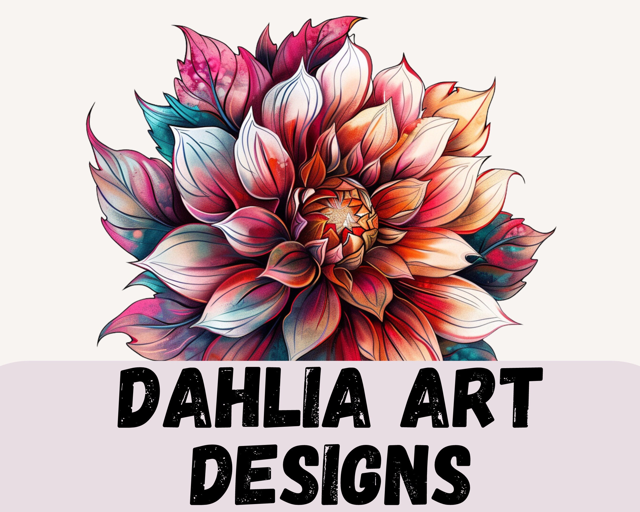 Dahlia Art Prints, Tattoo Ideas, Instant Download, Tattoo Designs ...