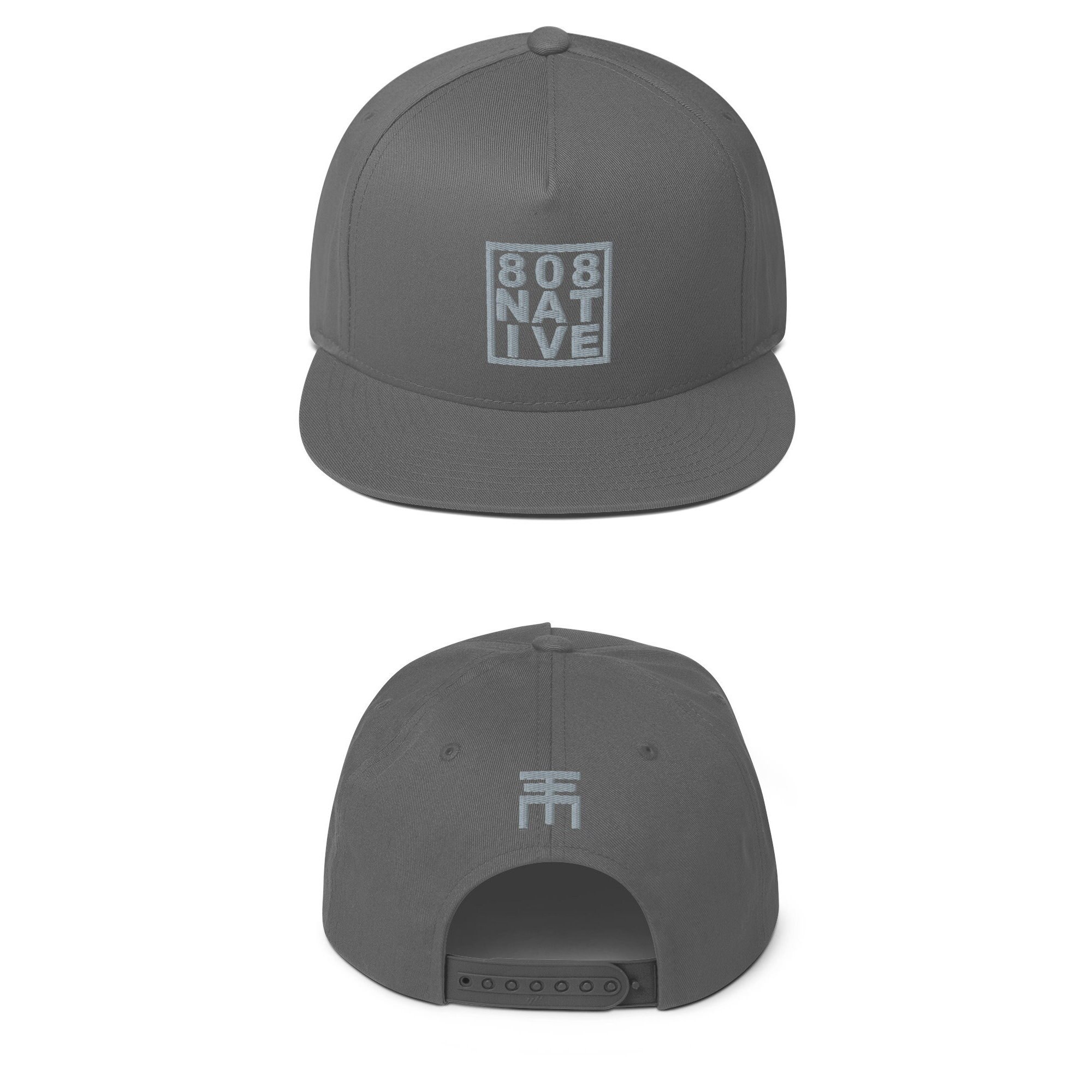 808 NATIVE (hawaii Born and Raised) Flat Embroidery Flat Bill Cap - Etsy