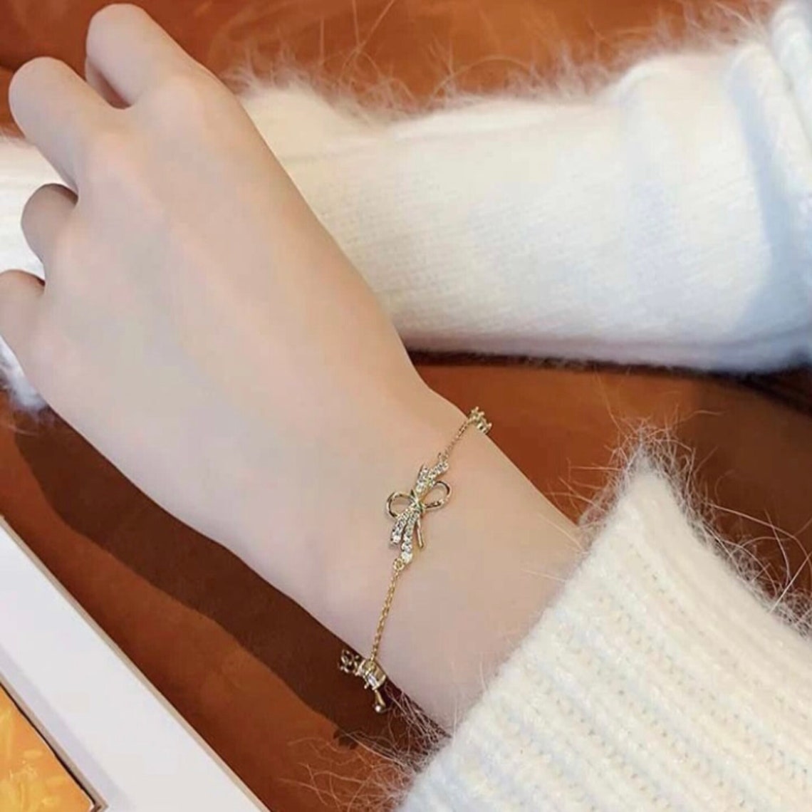 Gold Triple Link Chain Bracelet14k Real Gold Plated Zircon - Etsy