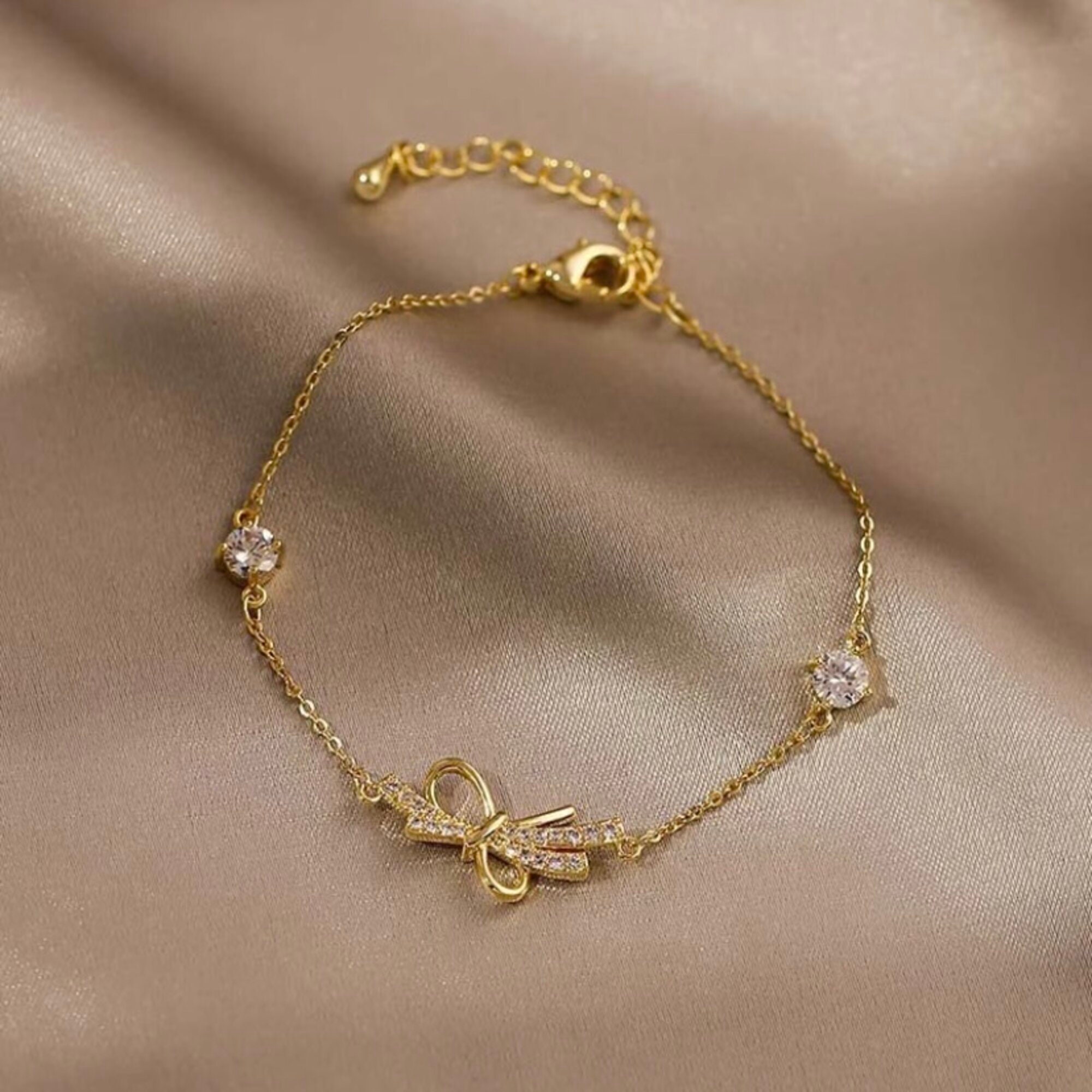 Gold Triple Link Chain Bracelet14k Real Gold Plated Zircon - Etsy