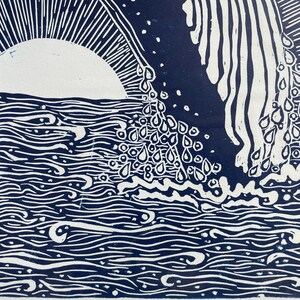 Ocean Life #1- Original Linocut Print of a Humpback Whale - Etsy