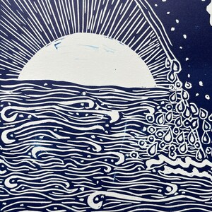 Ocean Life #1- Original Linocut Print of a Humpback Whale - Etsy
