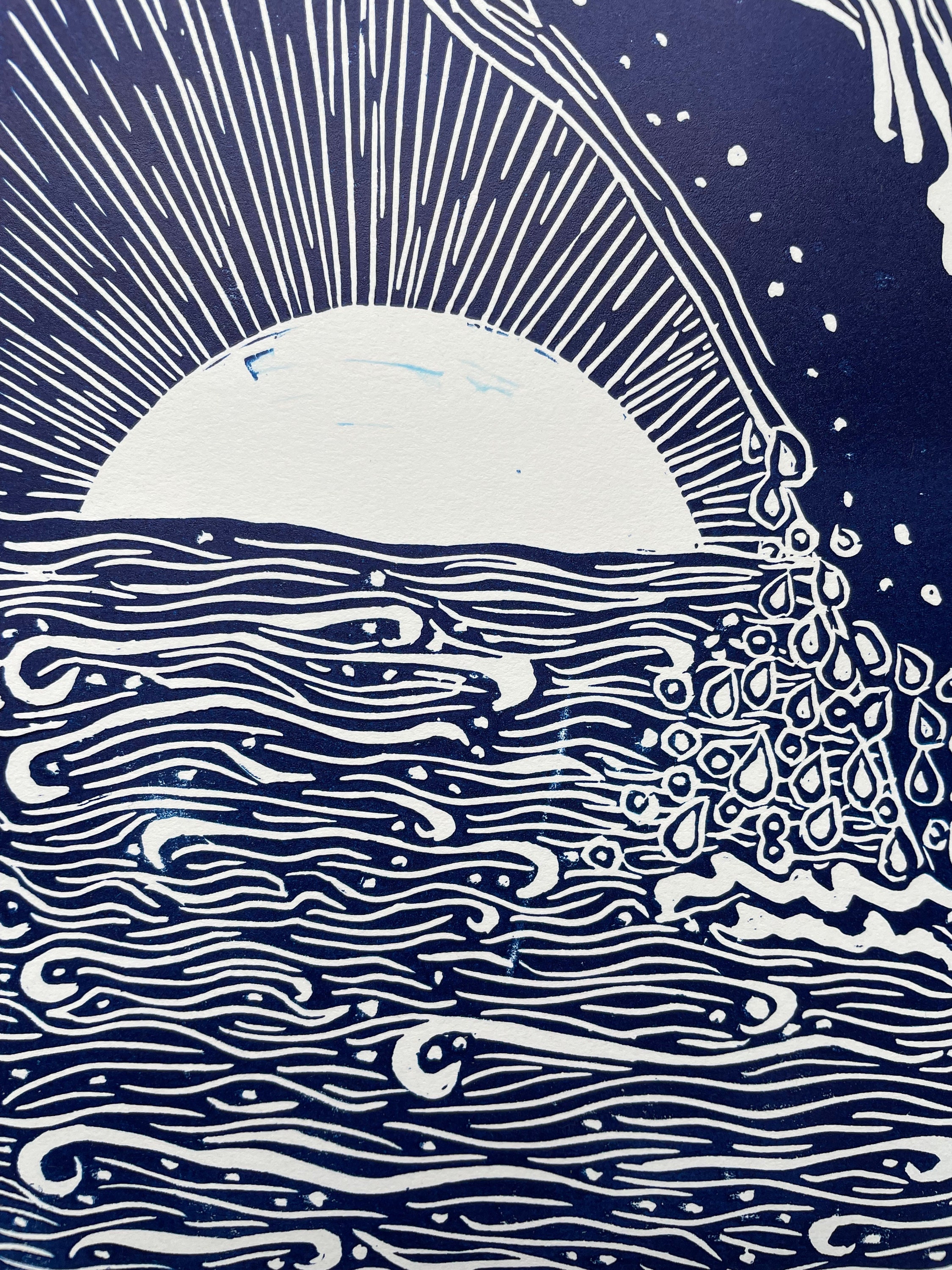 Ocean Life #1- Original Linocut Print of a Humpback Whale - Etsy