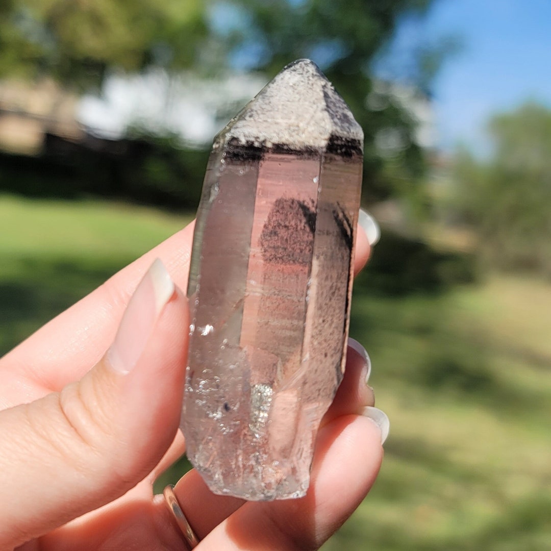 Black Phantom Lemurian Seed Quartz Point / Brazilian Black Phantom ...