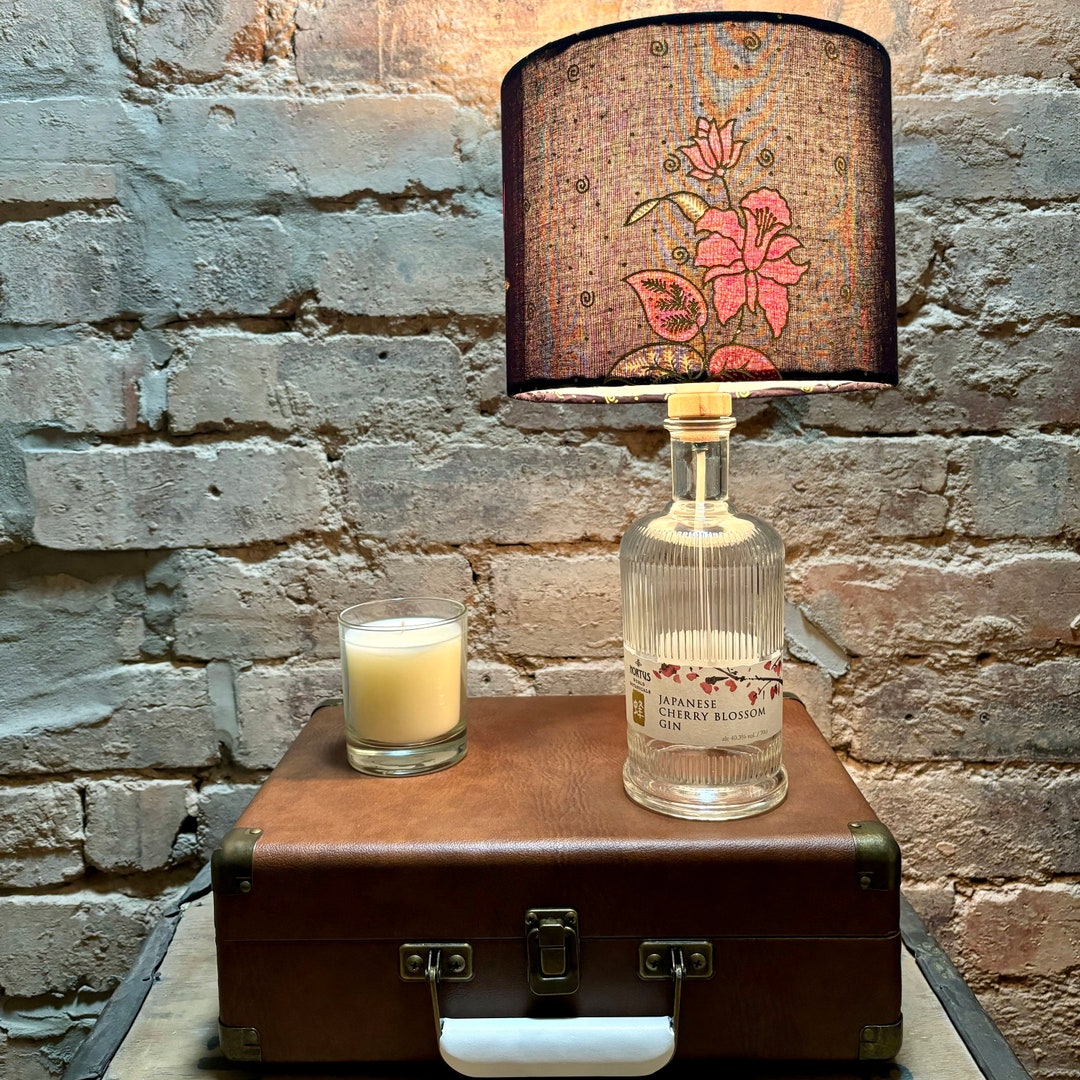 Japanese Cherry Blossom Gin Bottle Lamp With Choice of Shade - Etsy