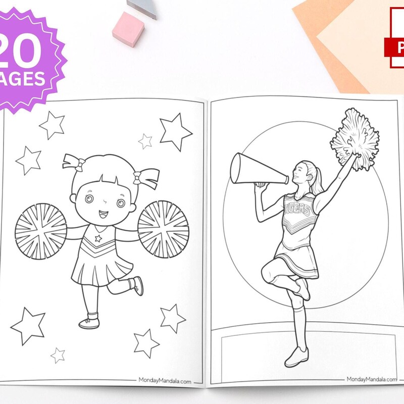 Cheer Coloring Page - Etsy