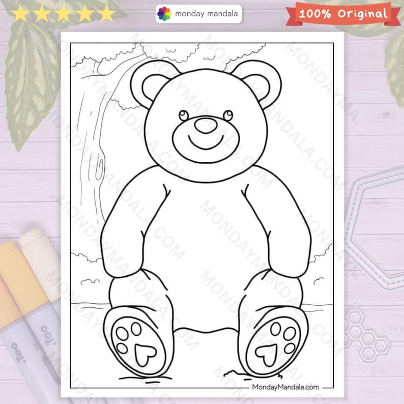 Teddy Bear Coloring Book Toy Coloring Page Stuffed Animal Coloring ...