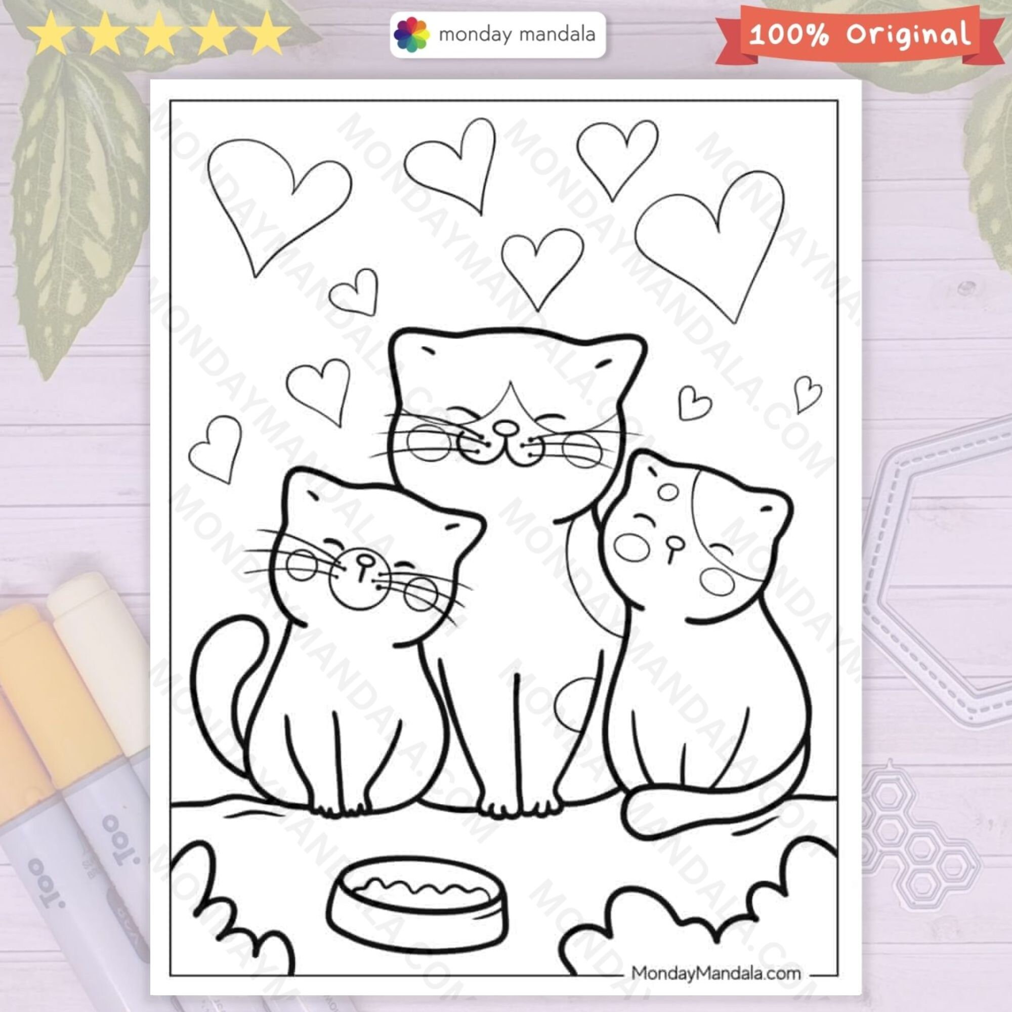 Cat Coloring Book: 56 Adorable and Playful Cat Coloring Pages Printable ...