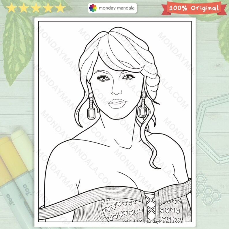19-page Taylor Swift Coloring Pages Downloadable Printable Perfect for ...