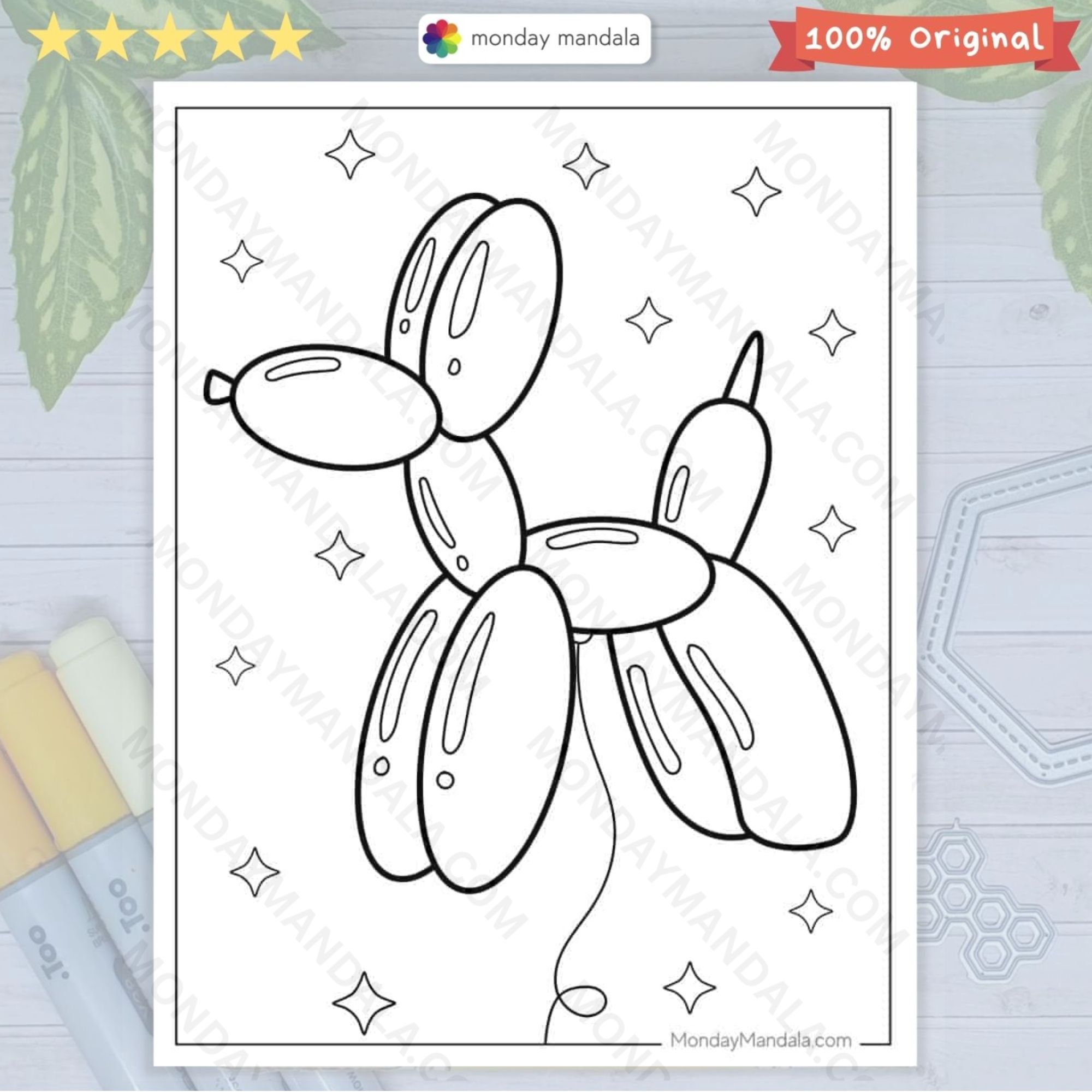 Balloon Coloring Book Kids Coloring Page Toy Coloring Bundle Birthday ...