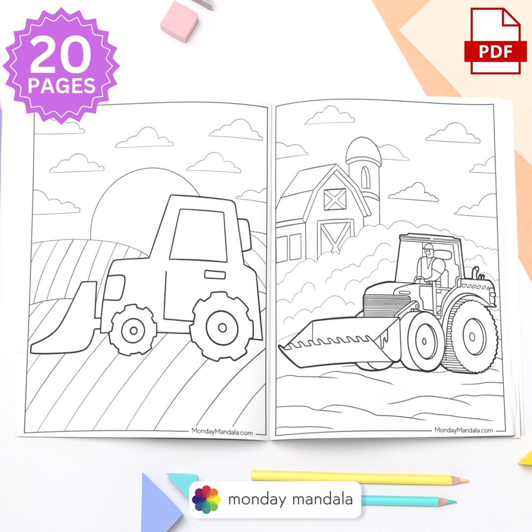 Bulldozer Coloring Book Kids Coloring Page Machine Coloring Sheet ...