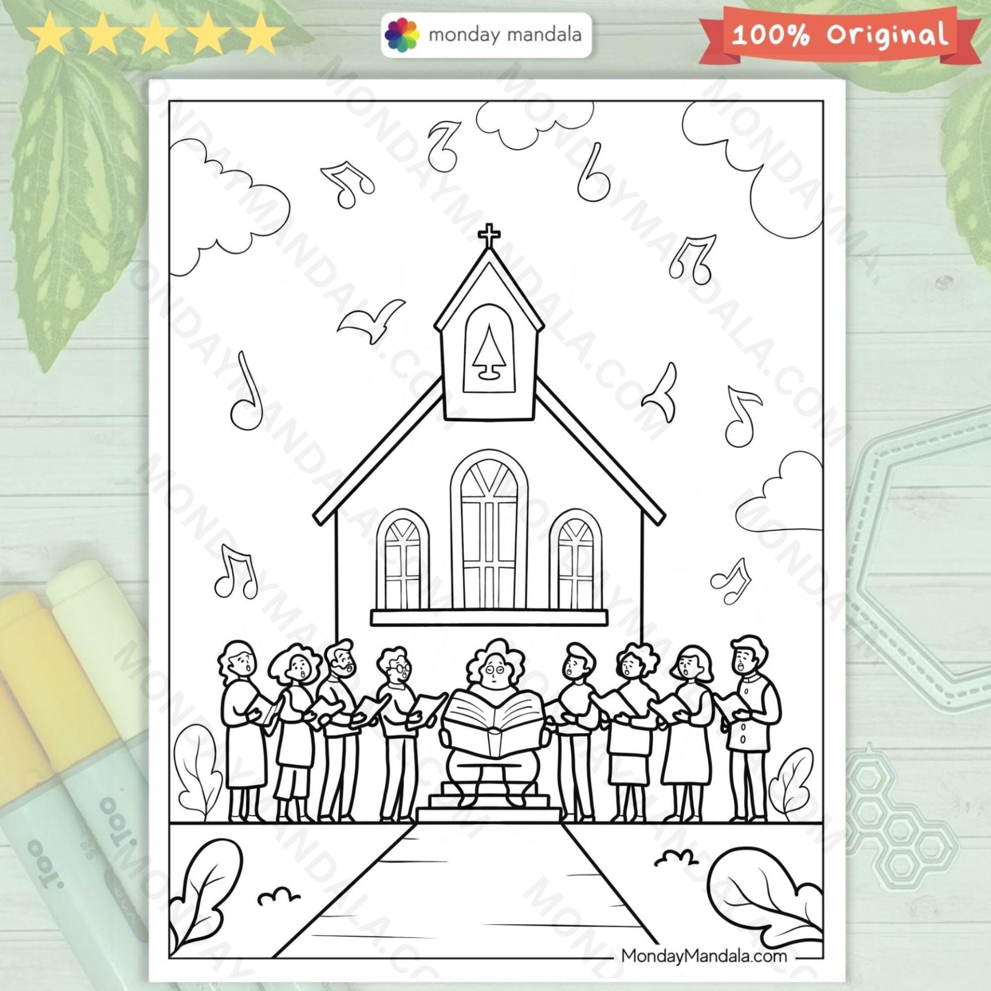 Church Coloring Book Religion Coloring Page Jesus Coloring Sheet Kids ...
