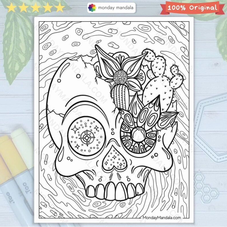 Trippy Coloring Book Adults Coloring Pages Greyscale PDF Intermediate ...