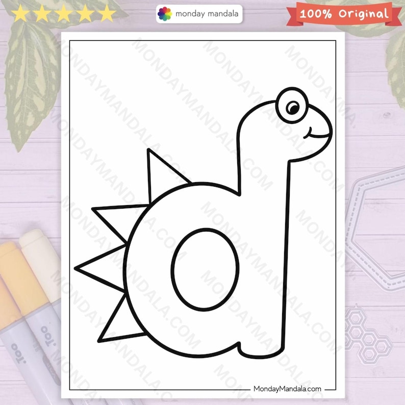 Letter D Coloring Book Alphabet Coloring Pages Kids Coloring Bundle ...
