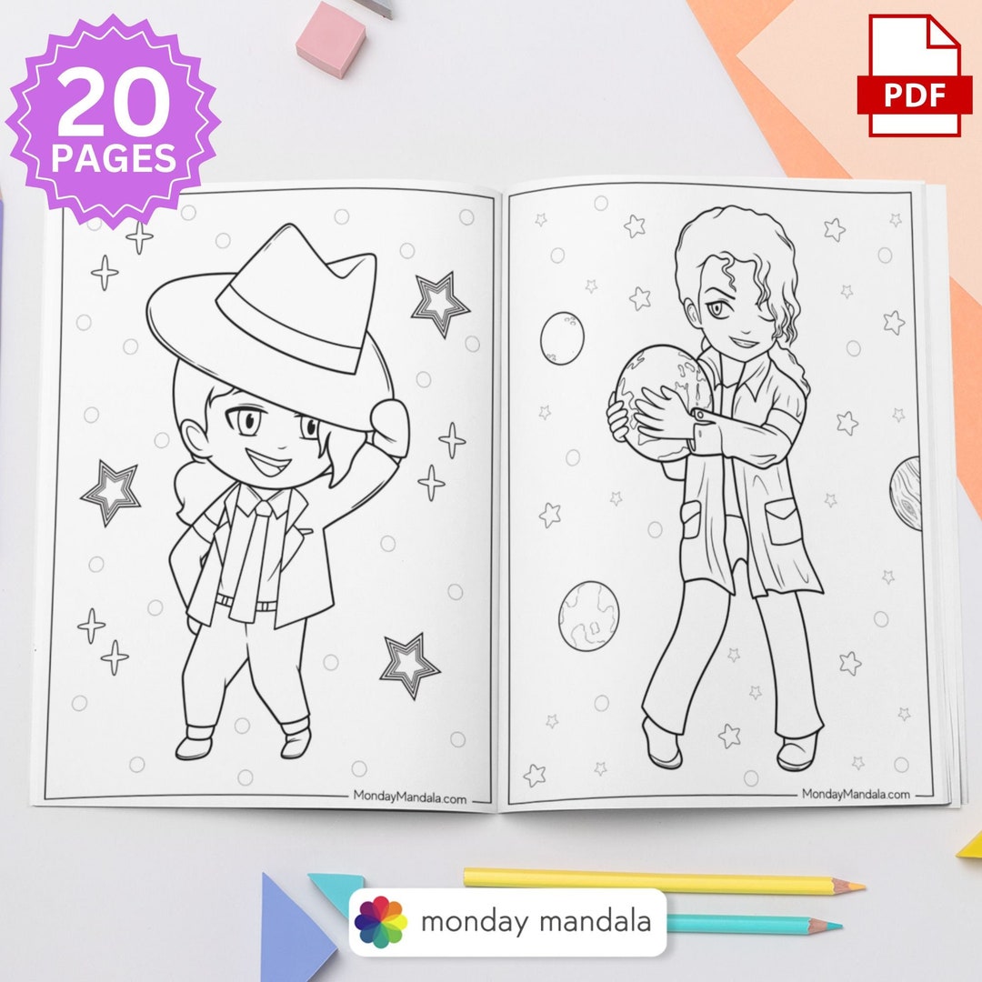 Michael Jackson Coloring Book Celebrity Coloring Page Singer Printable ...