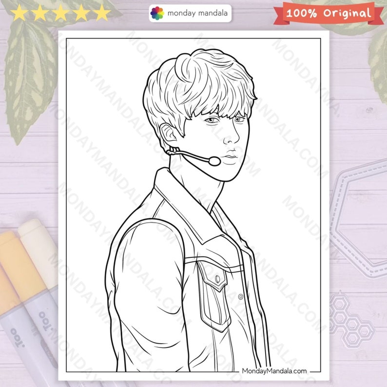 BTS Coloring Book K-pop Coloring Sheet Idol Coloring Bundle Kid ...