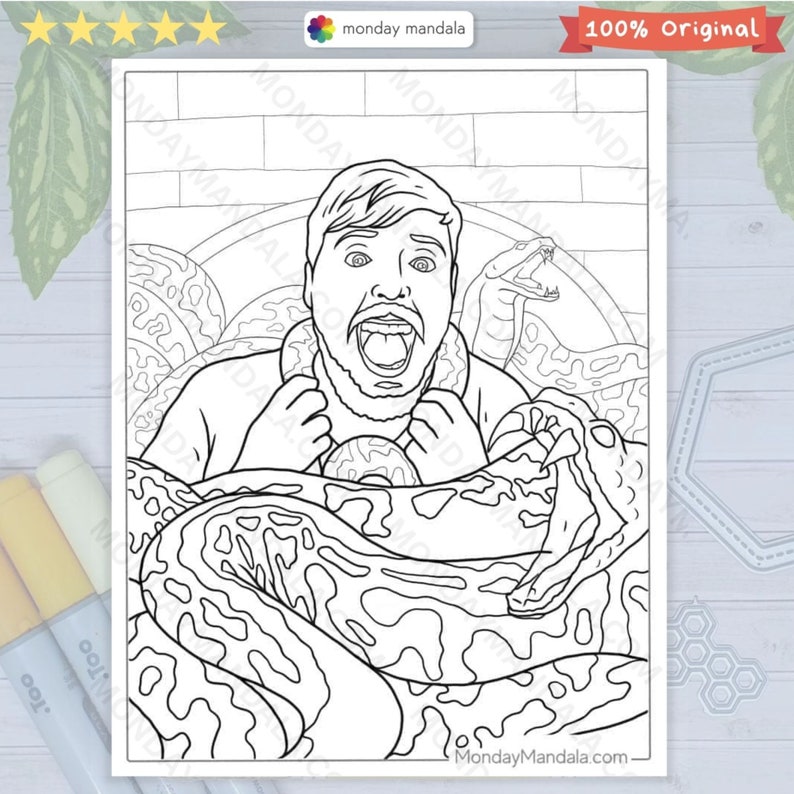 Mrbeast Coloring Book Celebrity Coloring Sheet Influencer Coloring ...