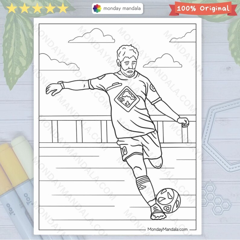 Soccer Coloring Book: 20 Exciting Soccer Action Coloring Pages ...