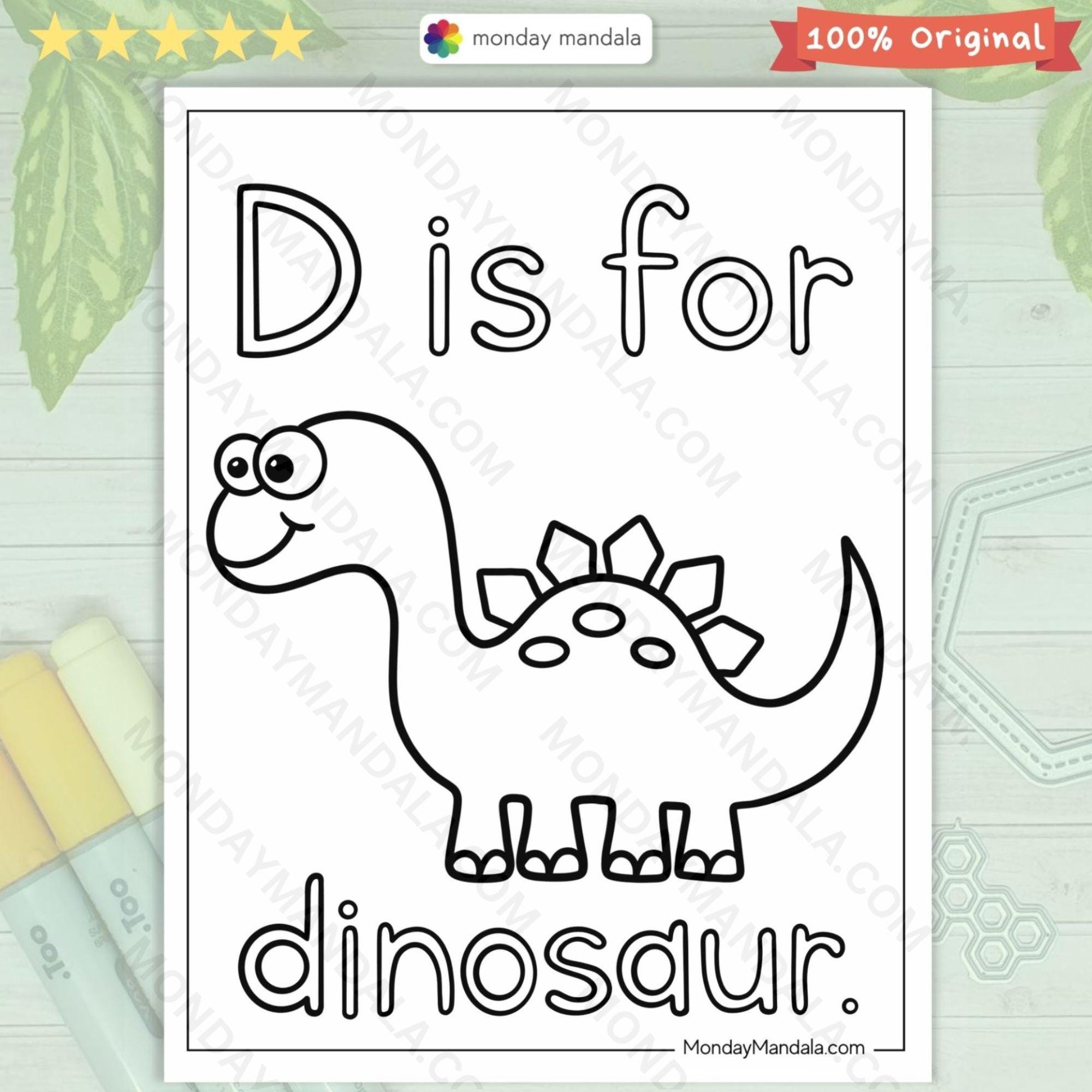 Letter D Coloring Book Alphabet Coloring Pages Kids Coloring Bundle ...