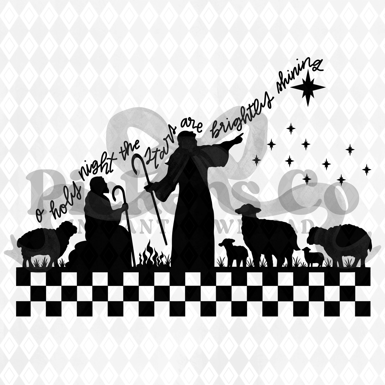 O Holy Night Shepherds Nativity Png - Etsy