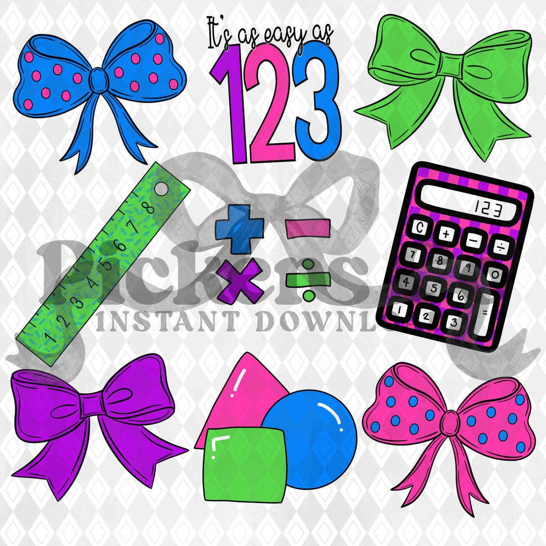 Math Teacher Coquette Bundle Png Bold & Watercolor - Etsy