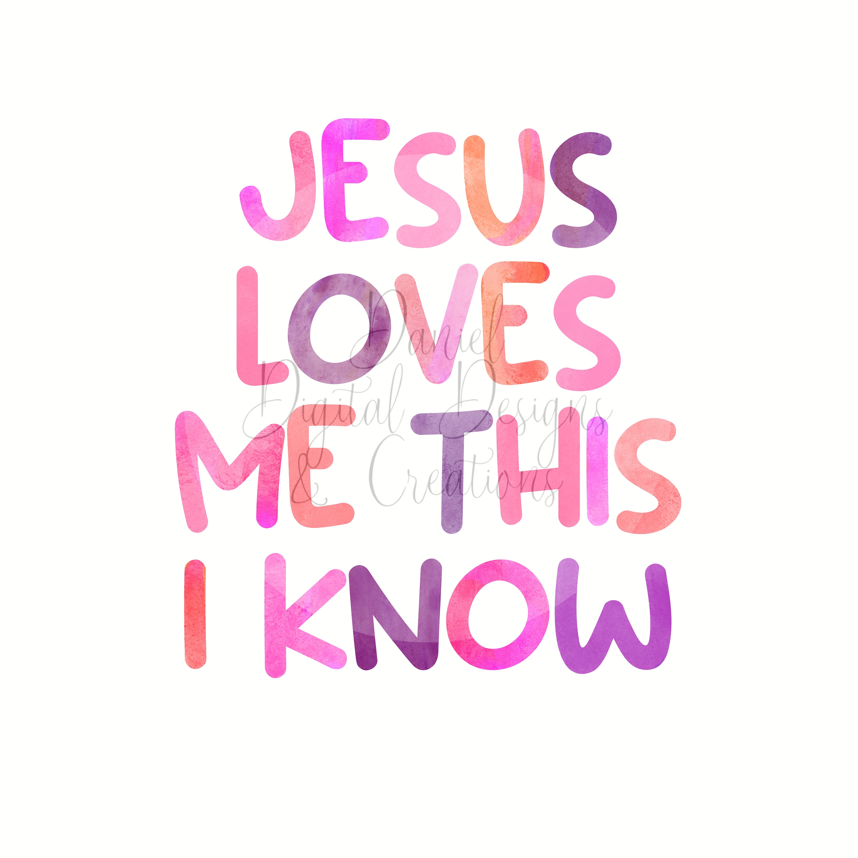 Jesus Loves Me Watercolor PNG Sublimation Image - Etsy