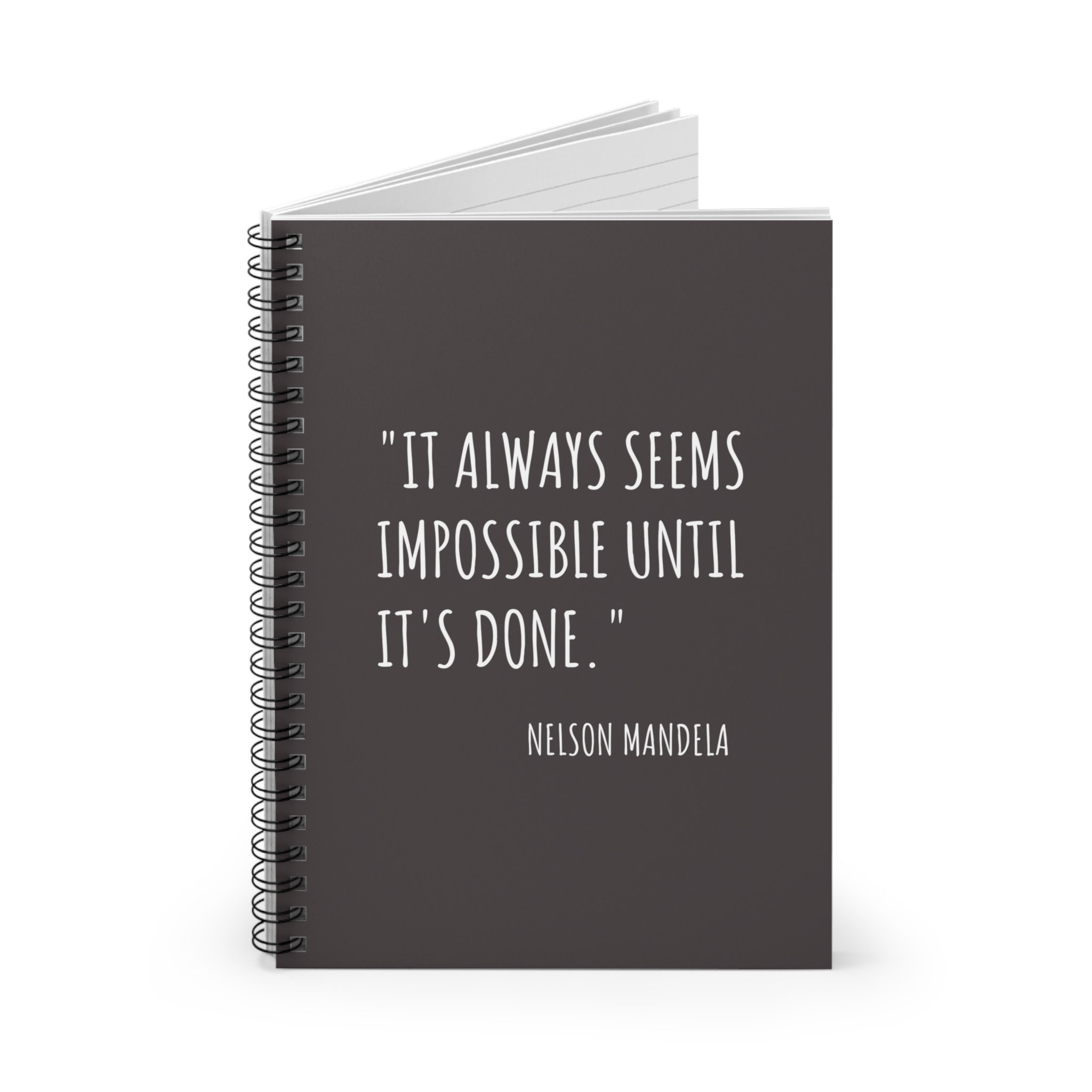 Spiral Notebook With Inspirational Quote by Nelson Mandela 118 Ruled ...