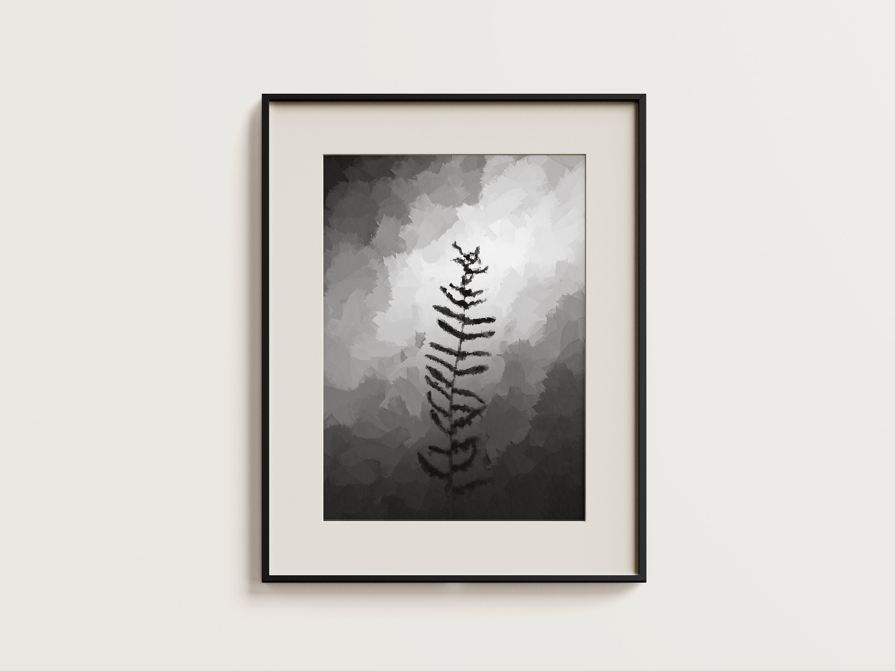 Wall Art Painting Digital Printable, Nature Black and White, Leaf - Etsy