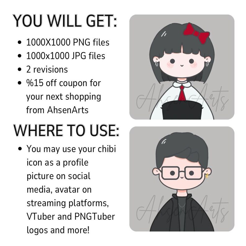 Custom Vectoral Chibi Profile Picture, Anime Art, Cartoon Portrait ...