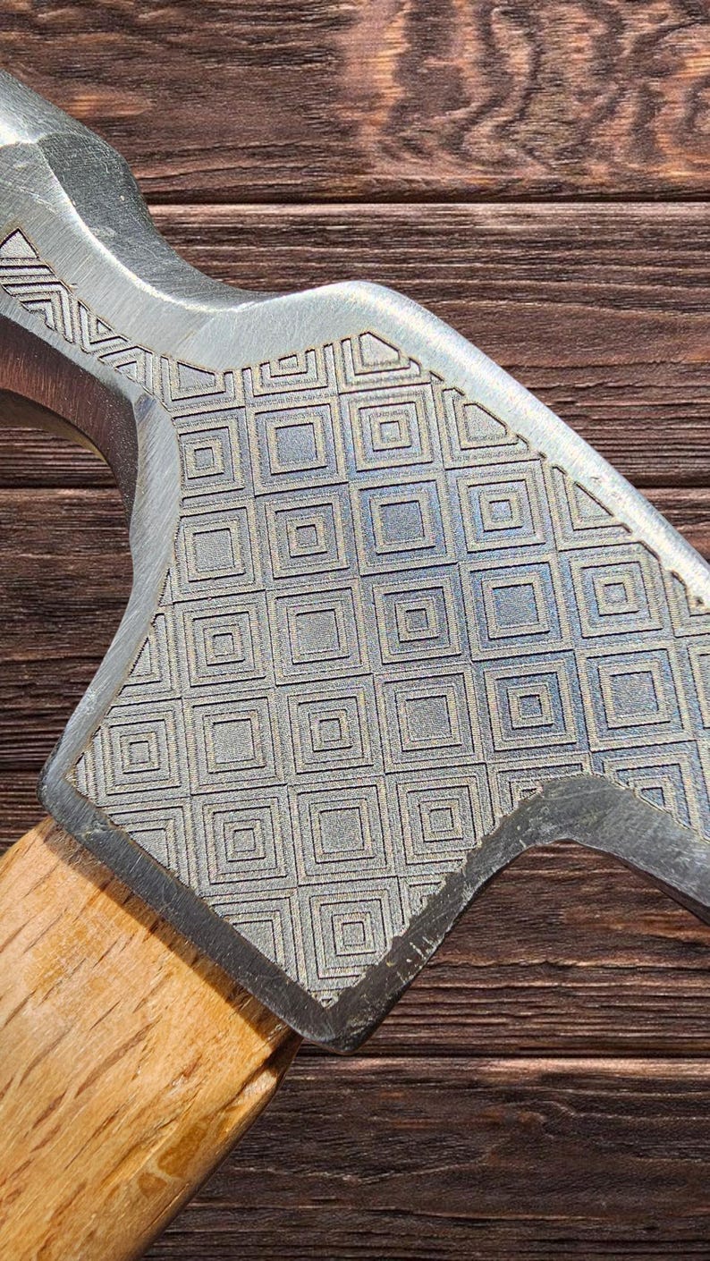 Laser Engraved 16oz Claw Hammer Steel Head With Diamond Geometric ...