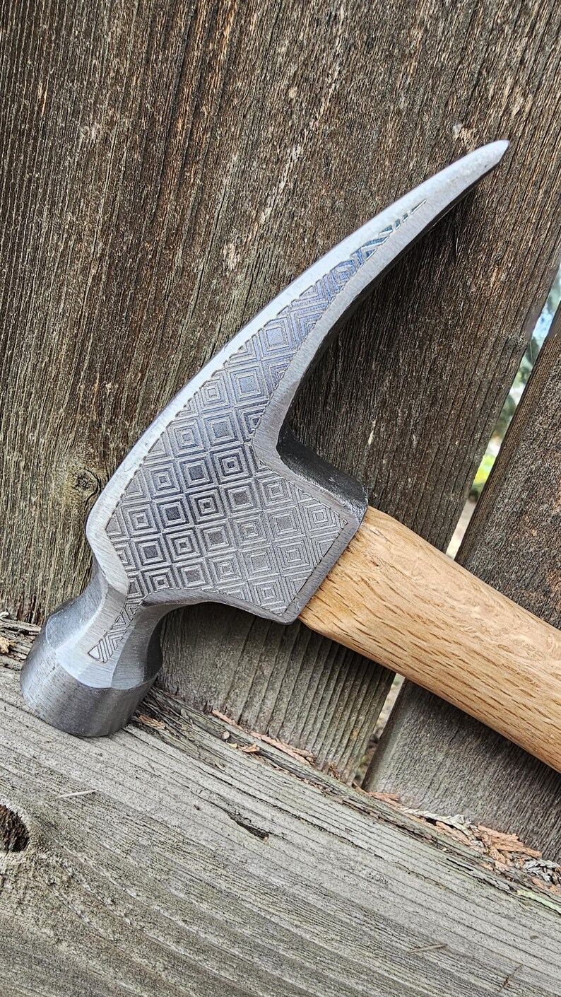 Laser Engraved 16oz Claw Hammer Steel Head With Diamond Geometric ...