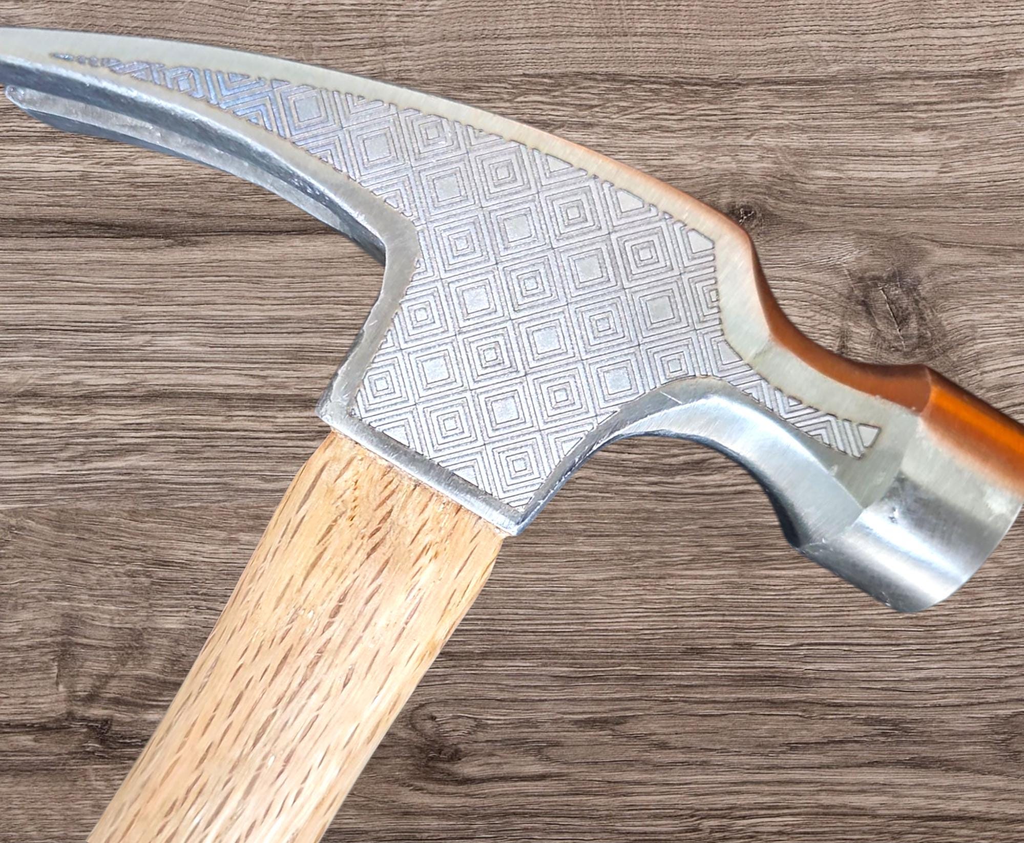 Laser Engraved 16oz Claw Hammer Steel Head With Diamond Geometric ...