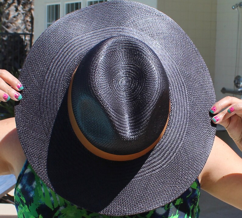 Black Ecuadorian Panama Hat - Etsy