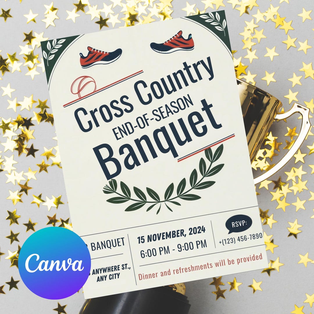 Cross Country End of Season Banquet Invitation Template for Cross ...