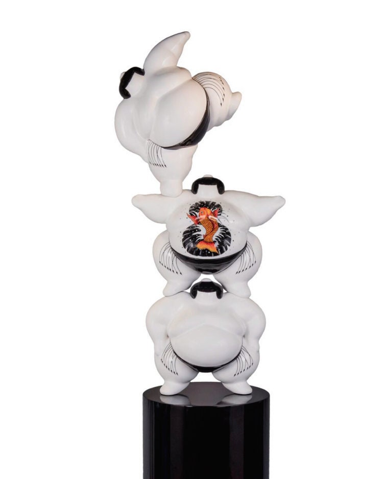 POP Sculpture Multicolour Sumo Totem, Hand-painted With Acrylic Colors ...
