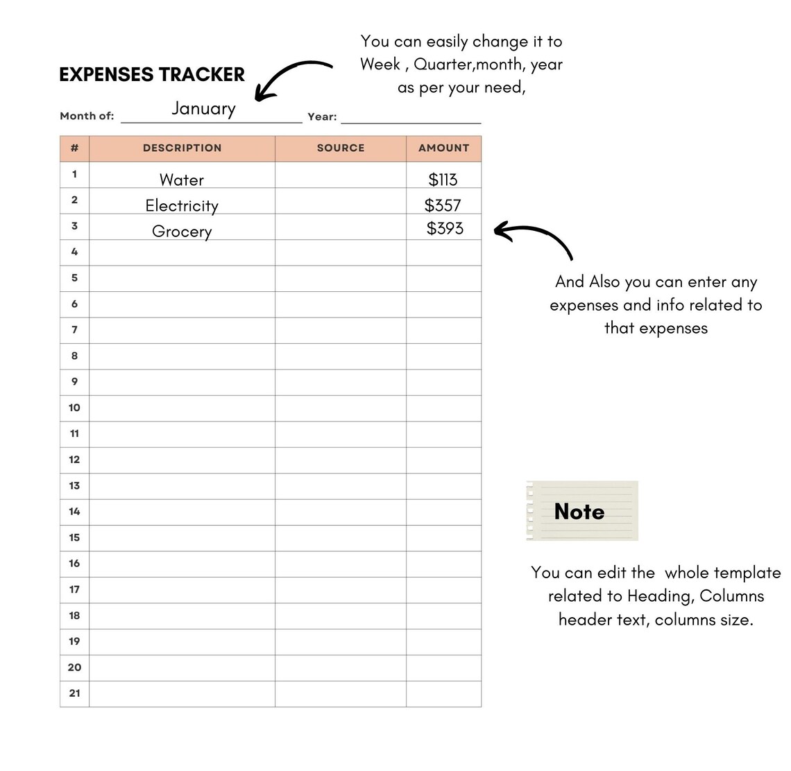Income Tracker Printable, Monthly Income Tracker, Income and Expense ...